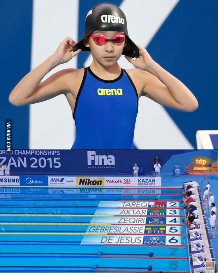 Today 10 year old Alzain Tareq became the youngest swimmer ever to compete in world swimming ...