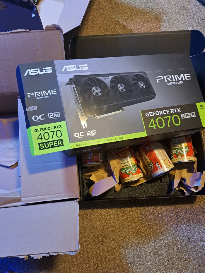 Ordered a $1000 graphics card from Amazon, received 4 cans of beef ...