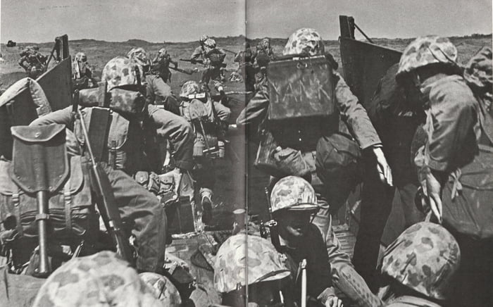 The first wave of Marines lands on the beach of the southeastern coast ...