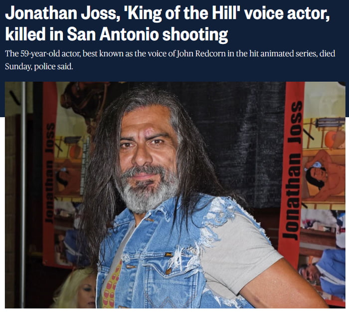 Jonathan Joss, the voice actor best known as John Redcorn from "King of ...