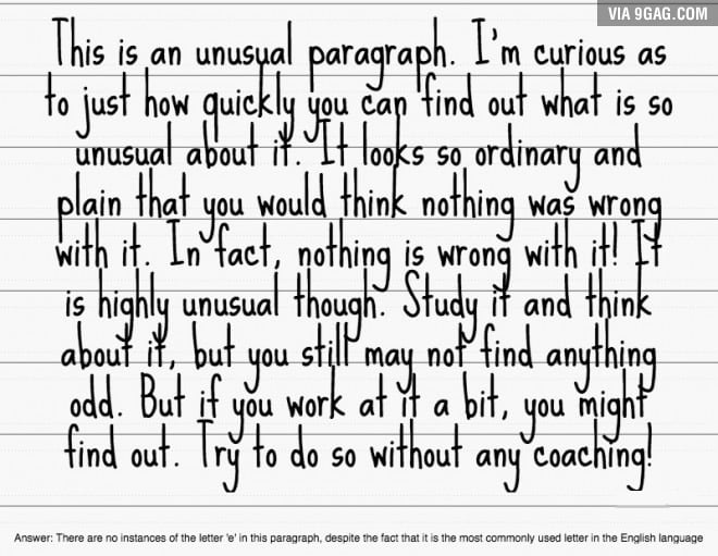 Do you know what's wrong with this paragraph? - 9GAG