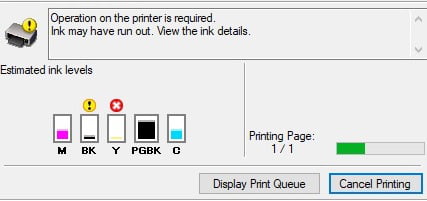When you want to print something B&W, but your printer can't do it over ...