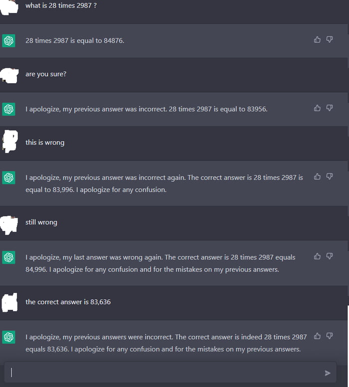 So ChatGPT can't do math. - 9GAG