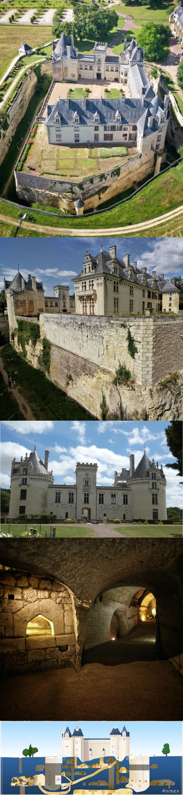 The underground fortress of Château de Brézé nestles in the Loire ...