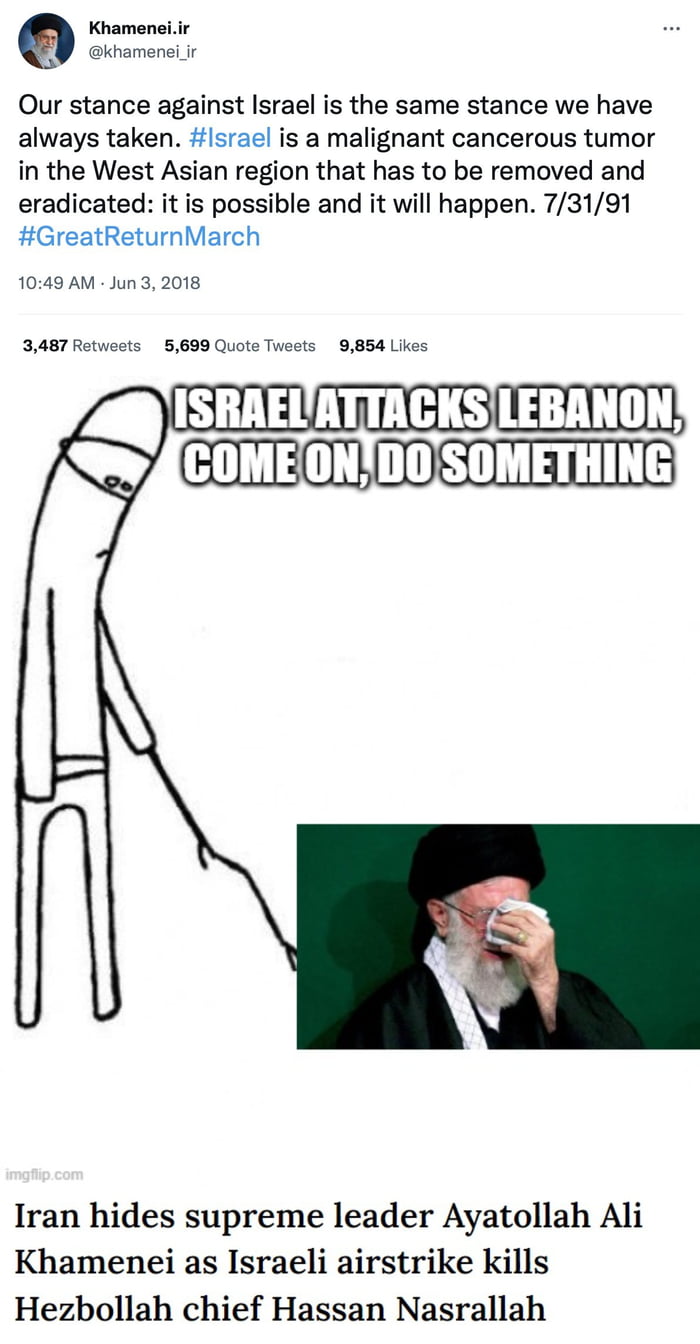 All talk, no action. Just like their Russian allies. - 9GAG