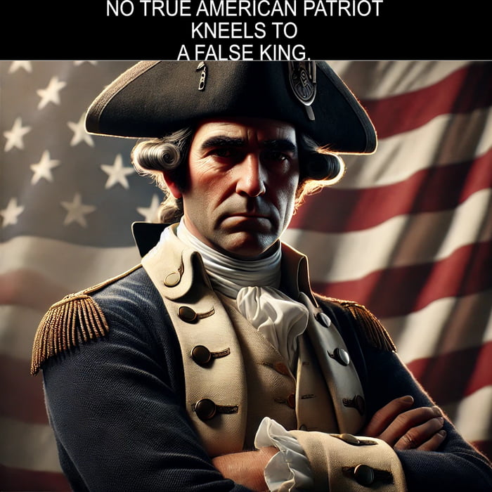 Anyone who supports a man claiming to be a king is no true patriot. - 9GAG