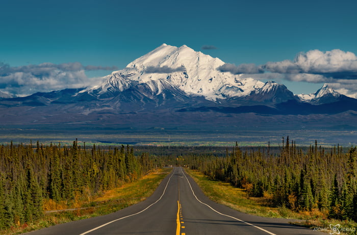 AK-1 disappears into the distance as Mt. Drum breaks out of the glacial ...
