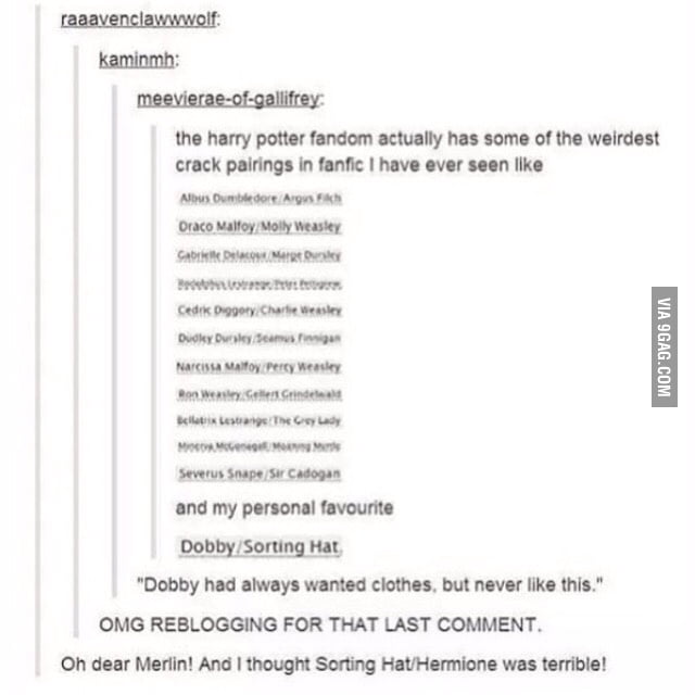 LOL Dobby X Sorting Hat OTP!! - 9GAG