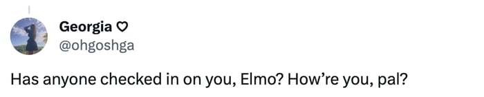 Elmo's Wellness Check On X Turned Into Mass Trauma Dump - 9GAG