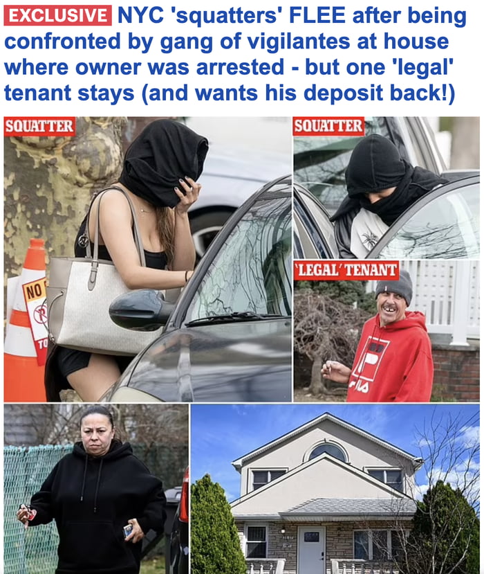 So the squatters move in, home owner can't get them out so she calls ...