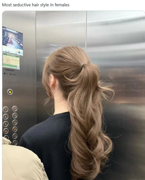 Backshot while pulling at her hair.... - 9GAG