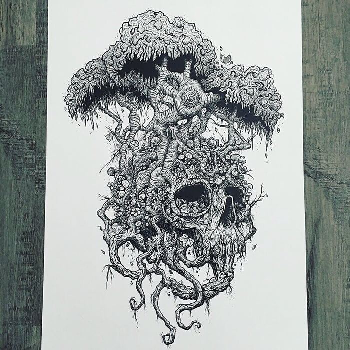“Life After Death” Pen and ink drawing. Thoughts? - 9GAG