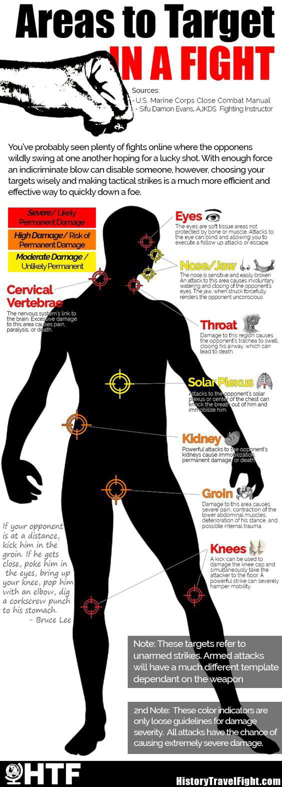 Areas to target in a fight - 9GAG