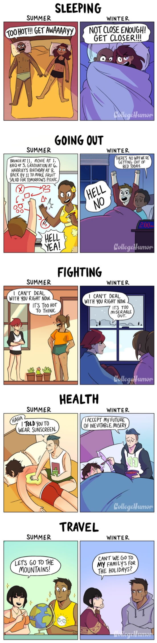 5 Comics Sum Up The Relationship Difference Between Summer And Winter - 9GAG