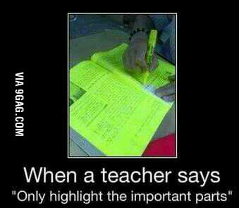 Only highlight the important parts. - 9GAG