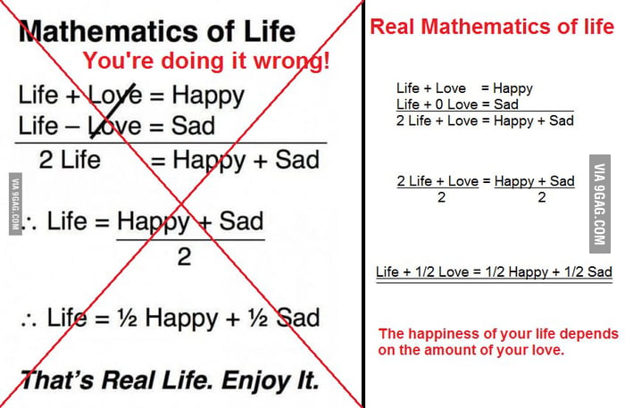 Real Mathematics of life - 9GAG