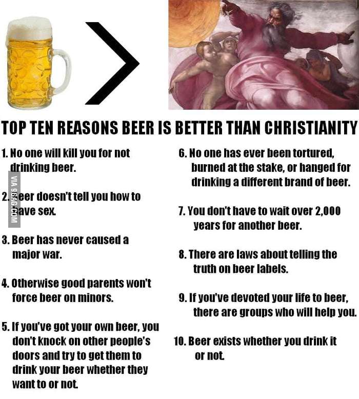Beer is better than Jesus - 9GAG
