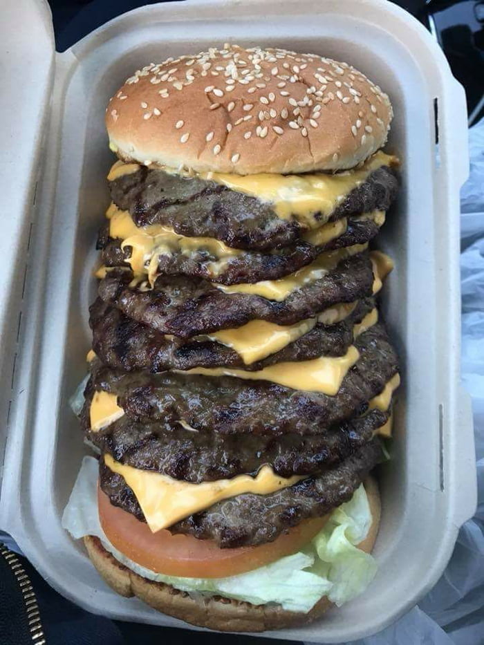 Burger Madness in Seattle. This is a 7 stack. They do up to 12 stack ...