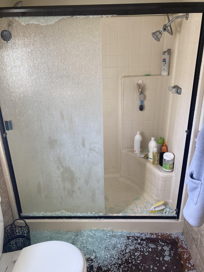 Sooo…. Exploding shower doors…. That’s a thing. - 9GAG