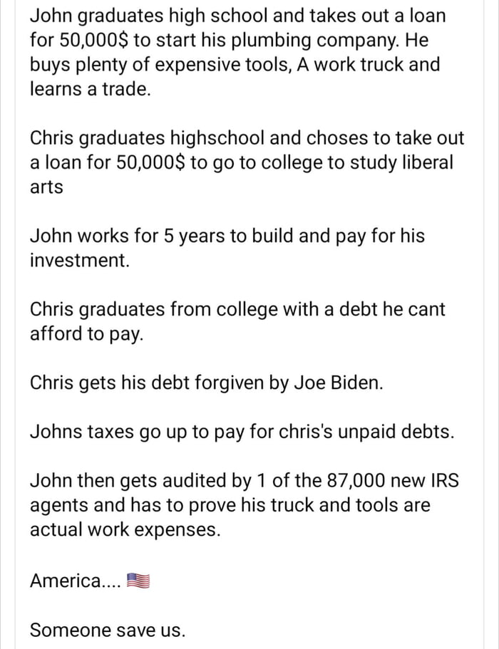 They completely understand loan forgiveness - 9GAG