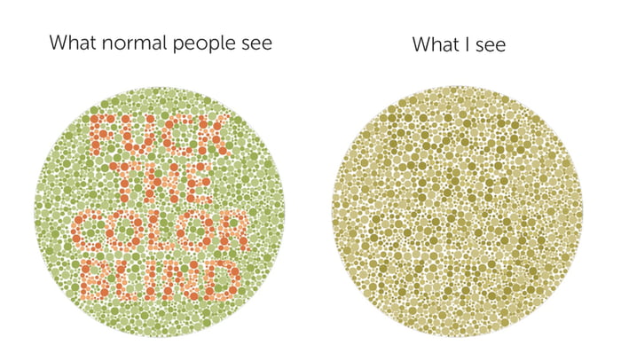 Deuteranopia be like - 9GAG