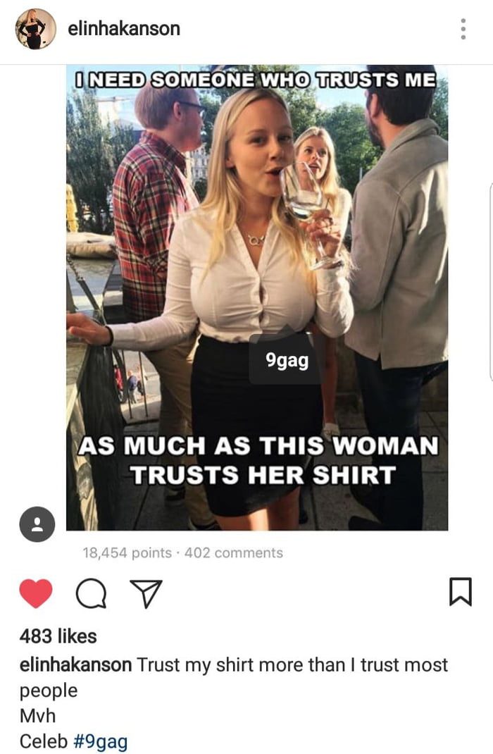 Elin håkanson response. We made someone notice us. - 9GAG