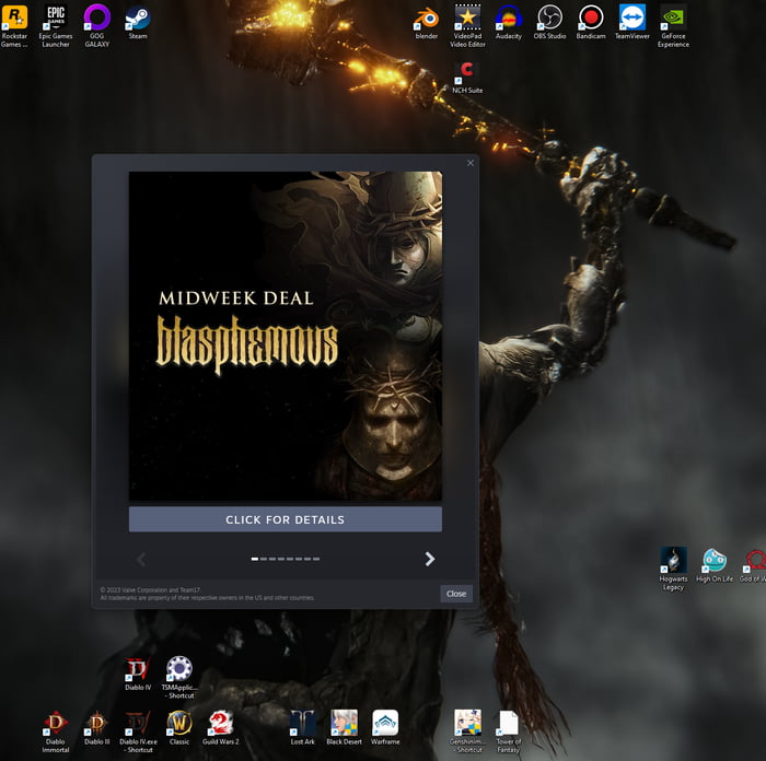 Random steam popup matches perfectly with elden ring background. - 9GAG