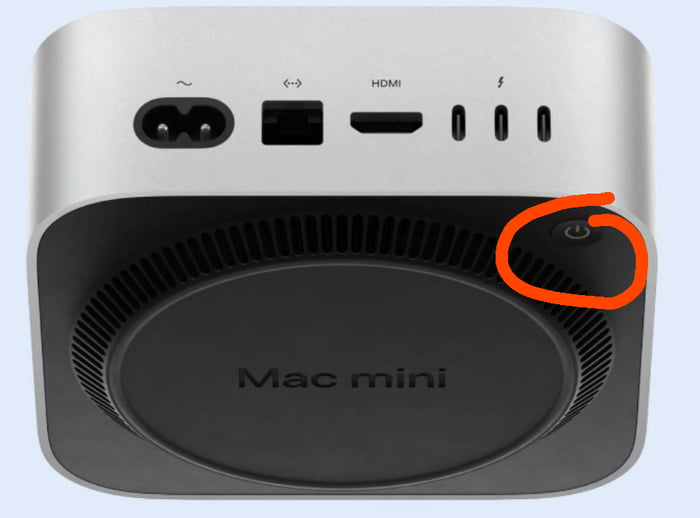 The new Mac Mini power button is on the bottom?! - 9GAG