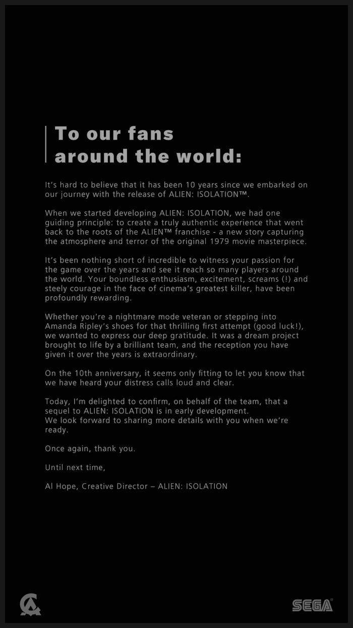 Alien Isolation 2 confirmed - 9GAG