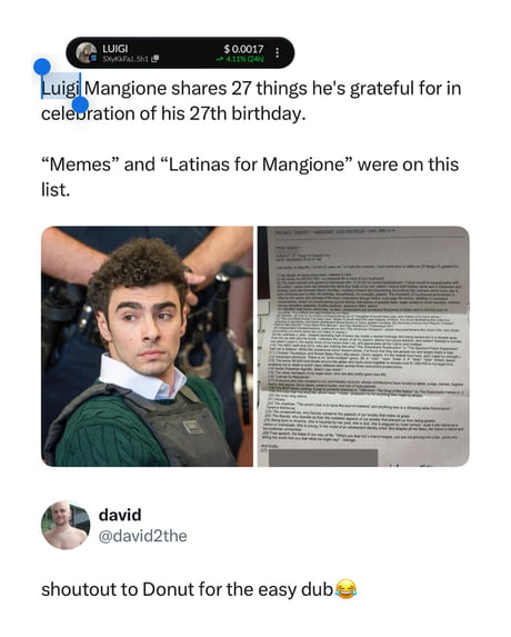 Best Funny luigi mangione Memes - 9GAG