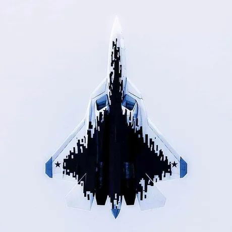 Su57 camo pattern to break its shape for both night and day combat ...