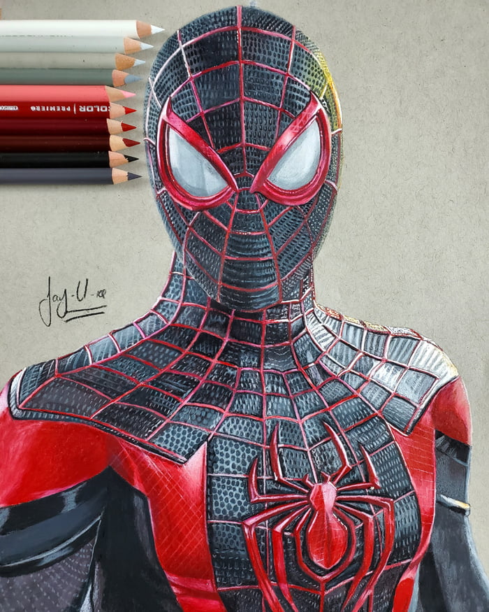 Took me 30 hours to draw this Spider-Man Miles Morales - 9GAG