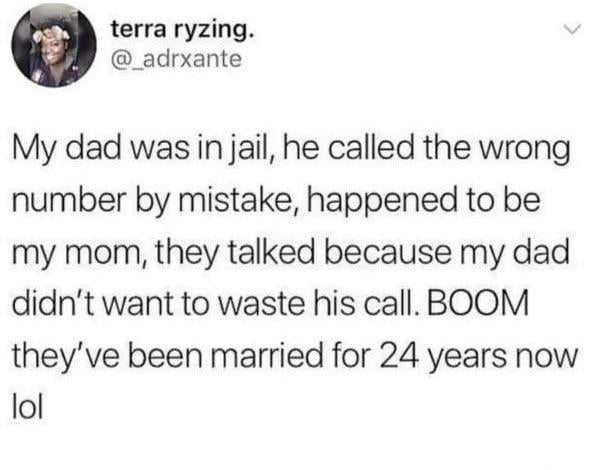 A misdial that leads to 24 years of marriage - 9GAG