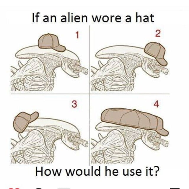 Always wondered how a alien would wear a hat - 9GAG