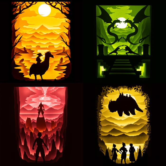 These light-boxes are all made with multiple layers of white paper and ...