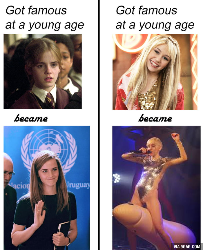Miley Cyrus Vs. Emma Watson - 9GAG