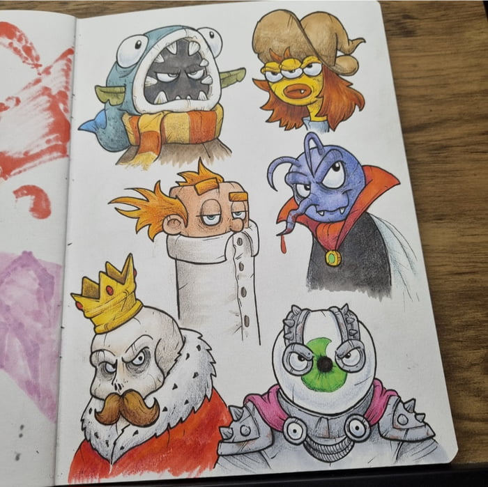 I drew some random characters - 9GAG