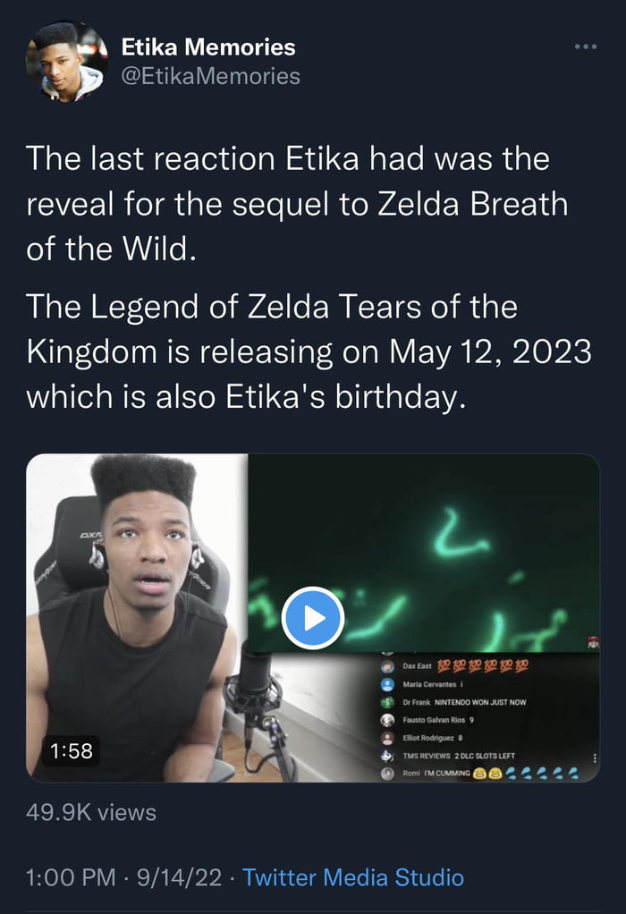 The last game Etika ever saw before he passed will come out on what ...