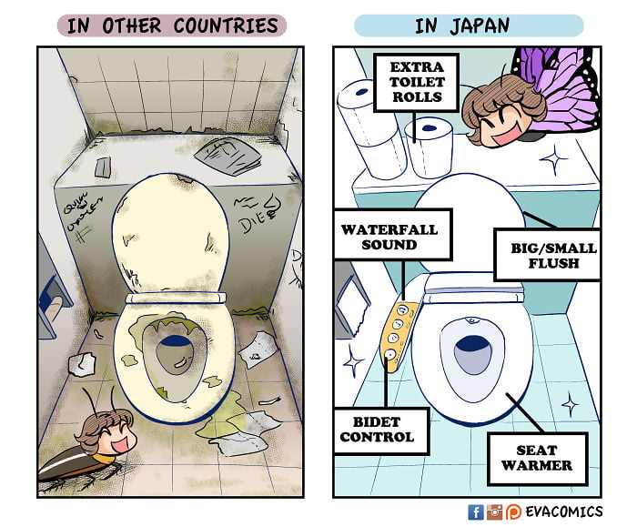 Artist Shares The Cultural Differences Between Japan, Singapore And The US - 9GAG