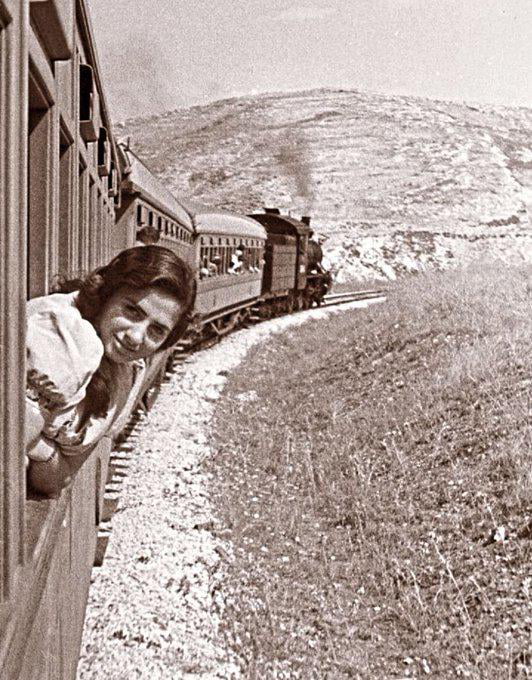 A Lebanese woman taking the train from Beirut to Baalbek in 1950. I ...