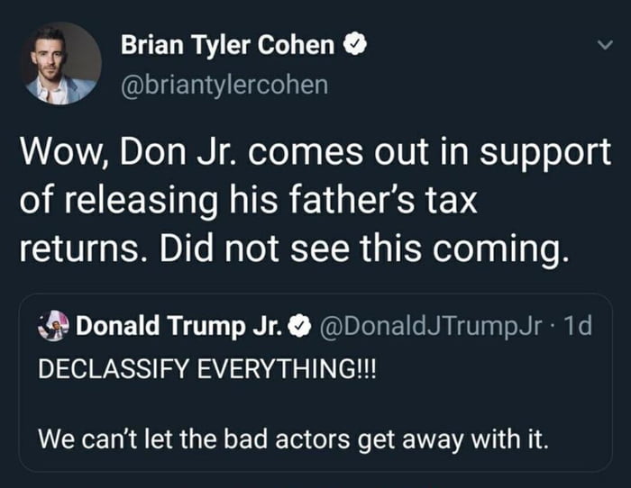 A surprising stance from Don Jr. - 9GAG