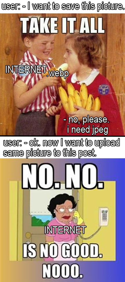 Why the f internet force us to take that webp format , but DON'T ACCEPT ...