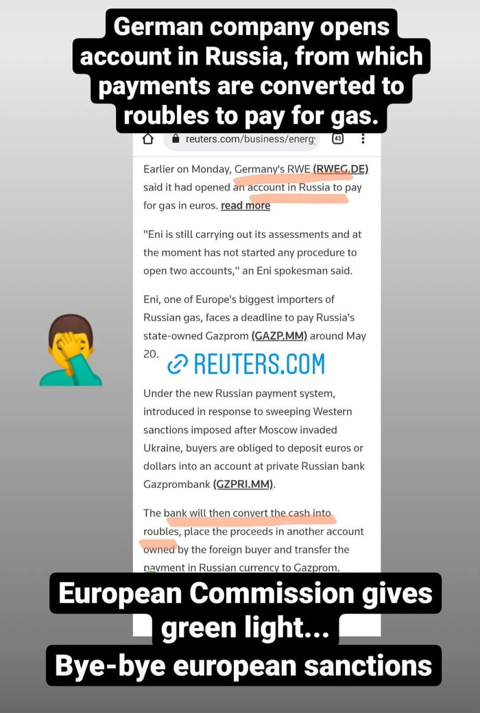 RWE Opened Russian Bank Account To Pay For Gas In Roubles 9GAG rwe-opened-russian-bank-account-to-pay-for-gas-in-roubles-9gag
