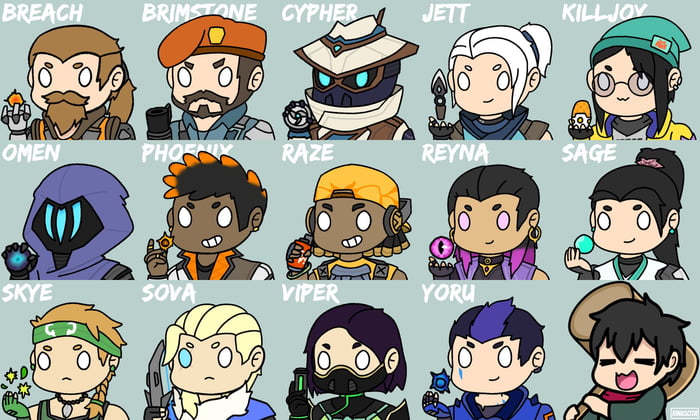Finished Drawing All Valorant Agents In My Style 9gag
