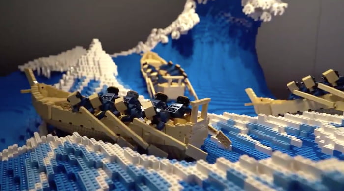 Japanese Artist Creates 3D LEGO Version Of 'The Great Wave Off Kanagawa ...