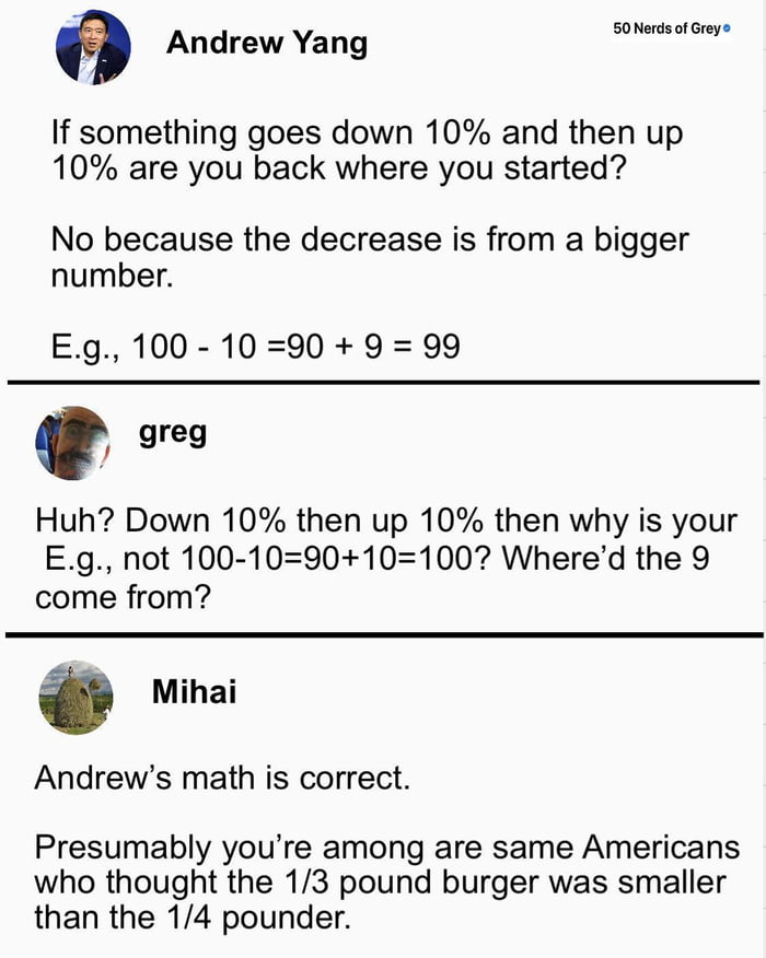 Another Person Questioning Andrew Yang’s basic math. - 9GAG
