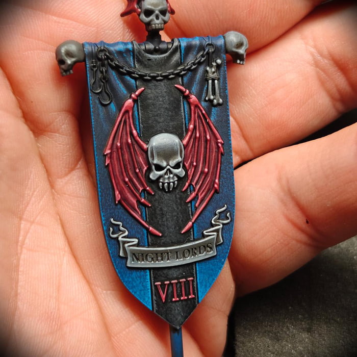 WIP Night Lords banner - sculpt by Redwarden - 9GAG