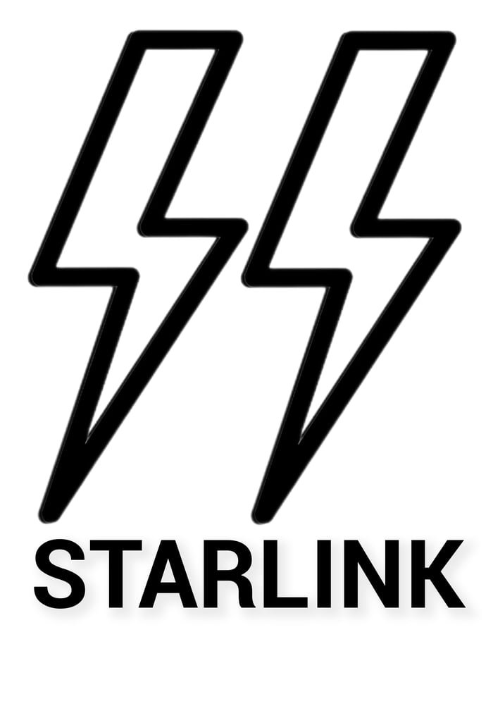 Elon Musk unveils new Starlink logo. The dual lightning bolts represent ...