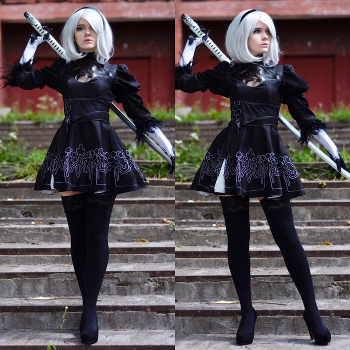 2B Cosplay, no blindfold, by Evenink (Nier: Automata) - 9GAG