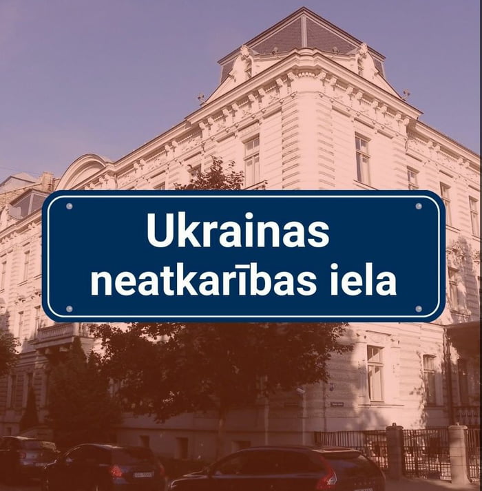 The street that the Russian embassy is on in Riga, Latvia has ...